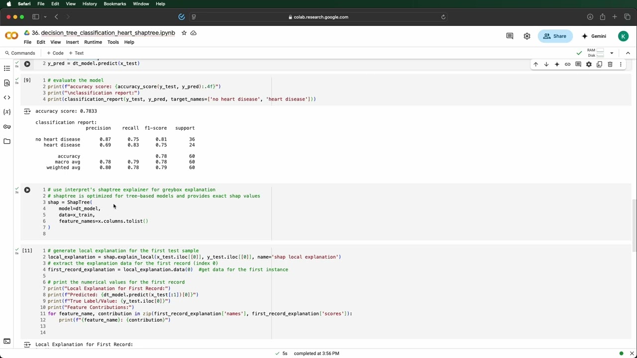 36. Decision Tree Classification | Heart | ShapTree | Notebook | Python