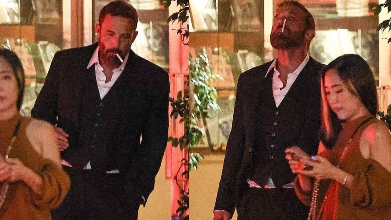 Ben Affleck Becomes a Meme (Again!) as he throws his head back while smoking at Sunset Boulevard.