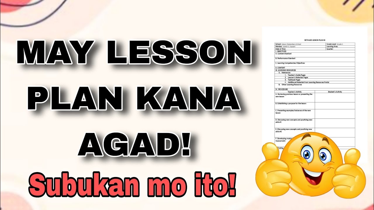 1 MINUTE LESSON PLAN MAKER