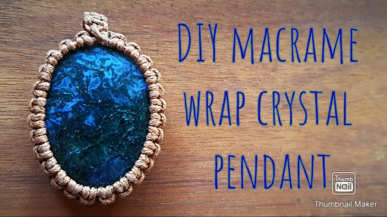 DIY How to Macrame Wrap a Flat Stone | Crystal Cabochon Pendant Necklace Tutorial for Beginners