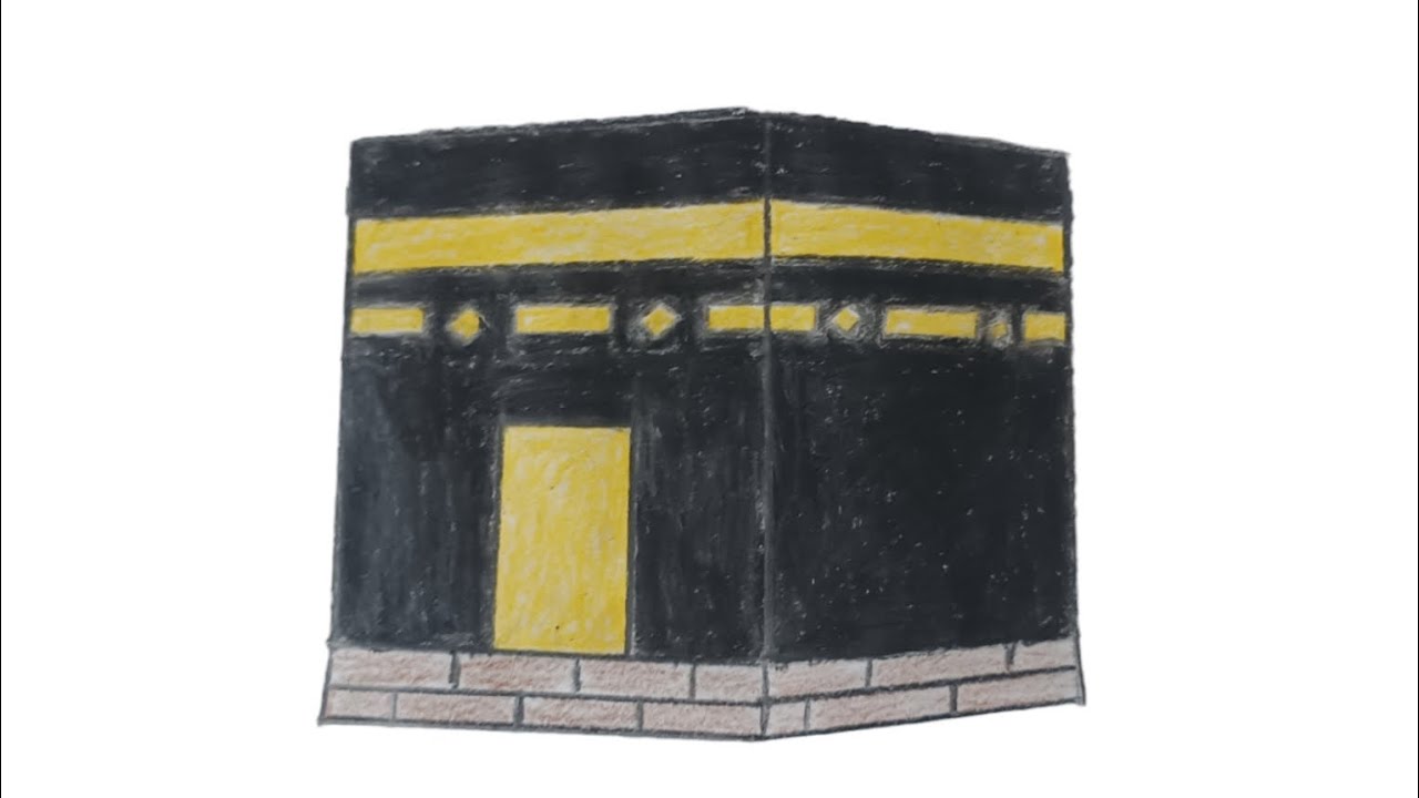 Kaaba Drawing Easy 🕋🕋||How to draw A Kaaba (step by step)Kaaba Drawing Tutorial
