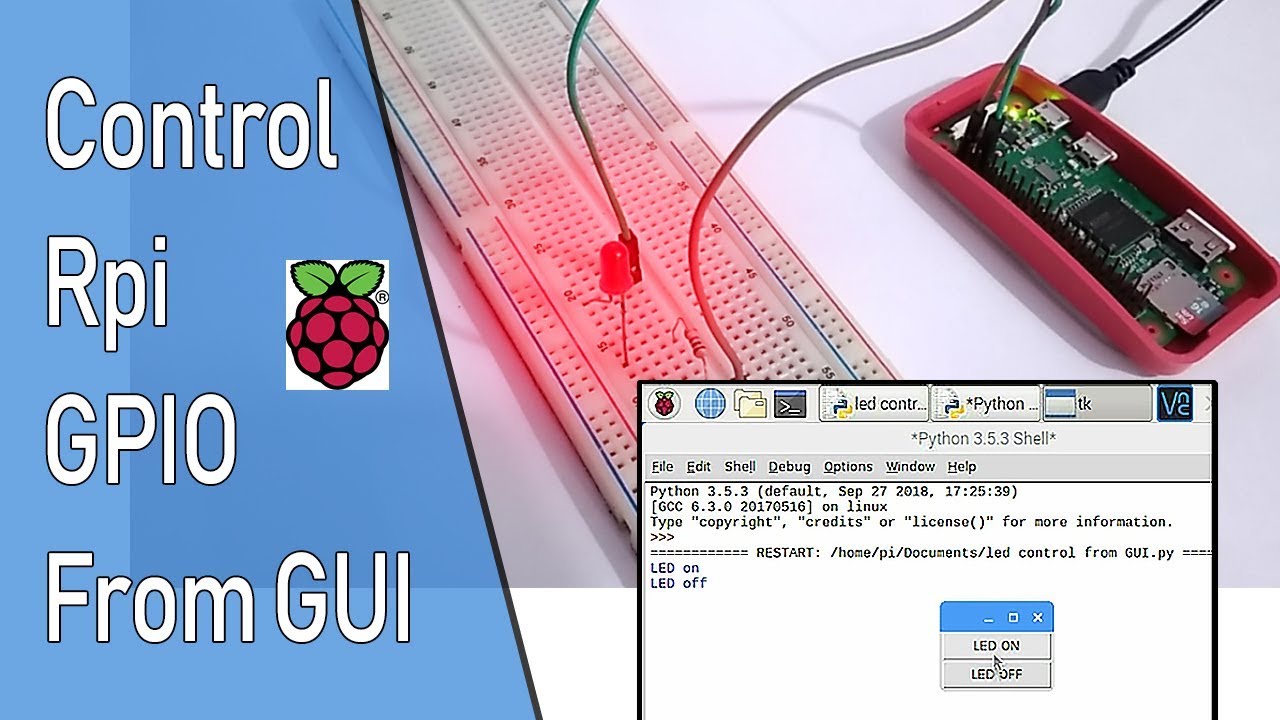 Control Raspberry Pi GPIO pins from GUI (Graphical User Interface) | RPi | Python