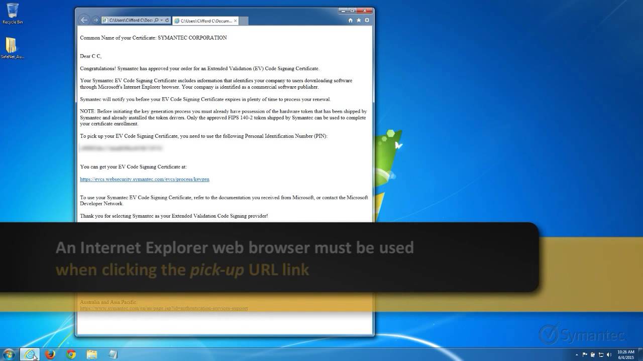 Support Tutorials:  EV Code Signing Certificate Installation