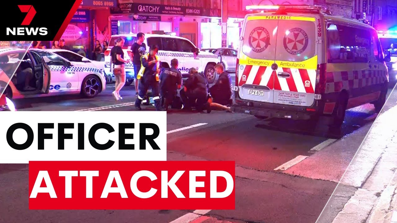 Two men arrested over savage attack on off-duty police officer in Newtown | 7NEWS