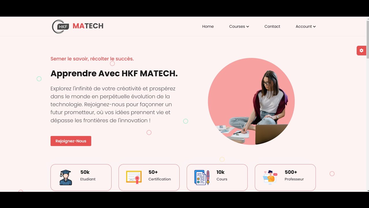 Dynamic Multi Page e-Learning website using Html, Css, JavaScript, PhpMyAdmin, Bootstrap5 (github 👇)