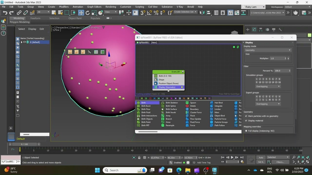 Particle Path Using TyFlow