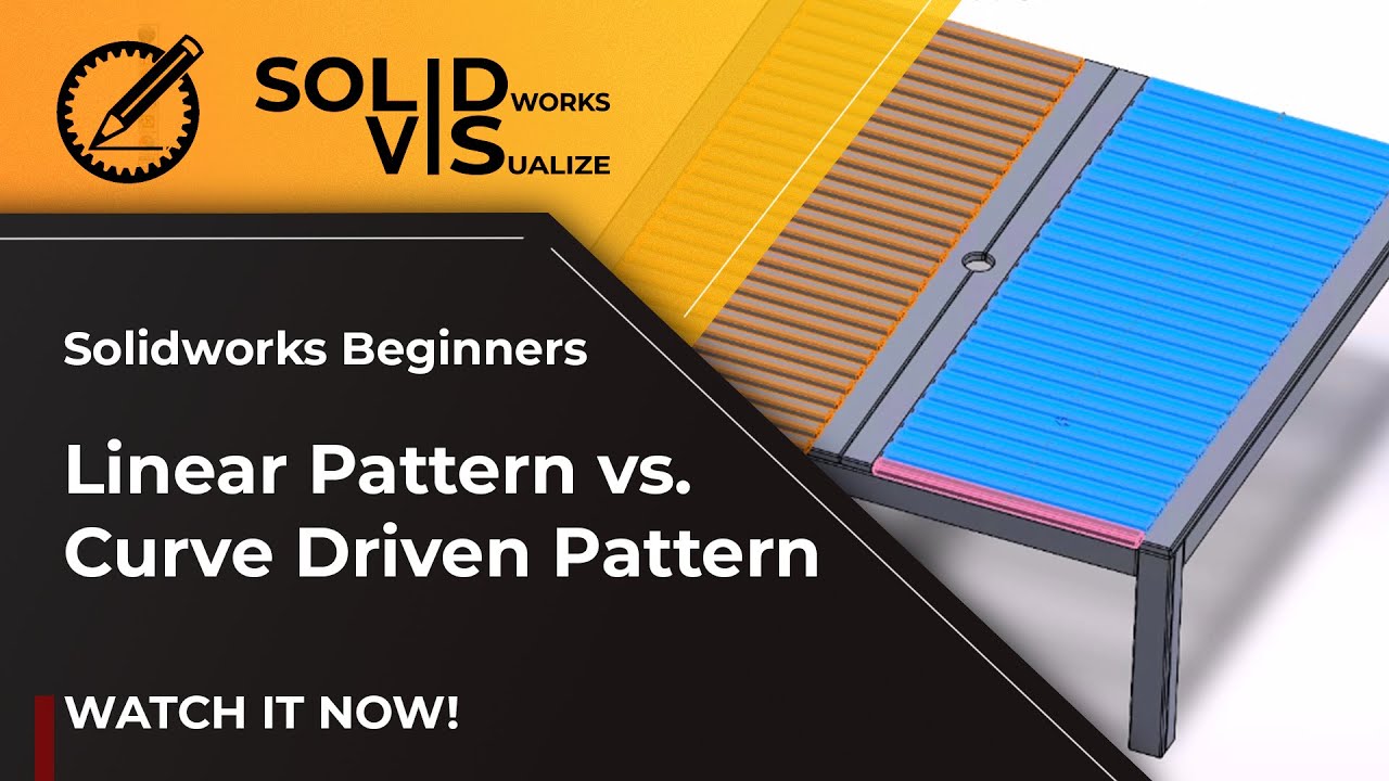 Solidworks Beginner Tutorial - Linear & Curve Driven Pattern