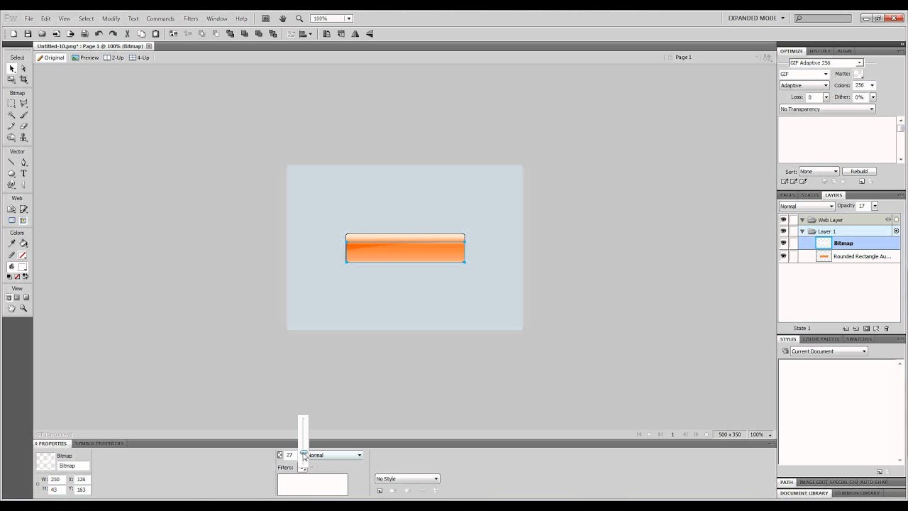 Adobe Fireworks CS5 tutorial - Simple glass button HD