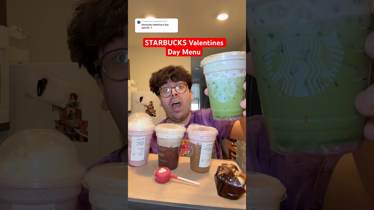 STARBUCKS Valentines Day Menu #shorts #like #comment #subscribe #foryou #fyp #youtubeshorts #coffee