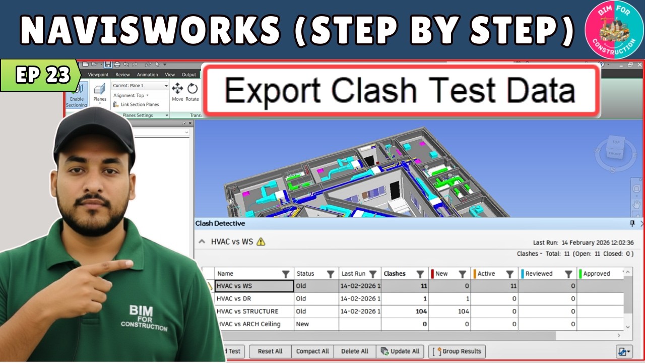 #23 Navisworks Tutorial: Export Clash Test Window in Excel