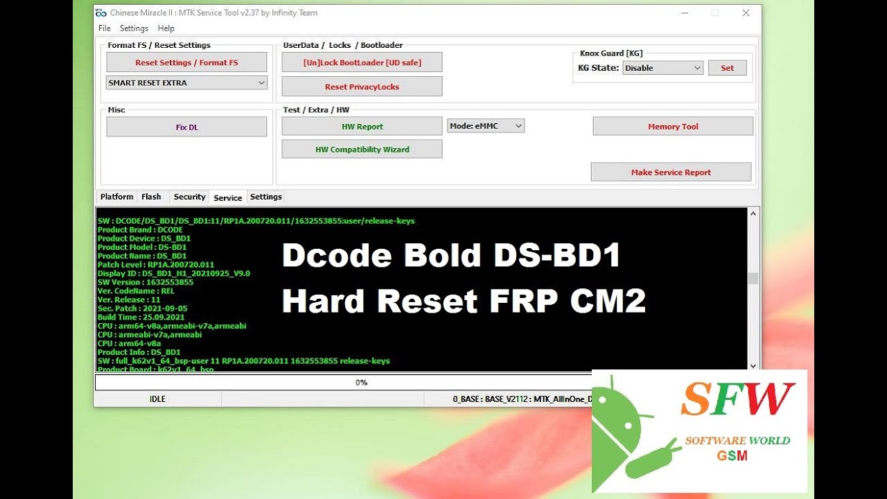 Dcode Bold DS-BD1 Hard Reset FRP CM2
