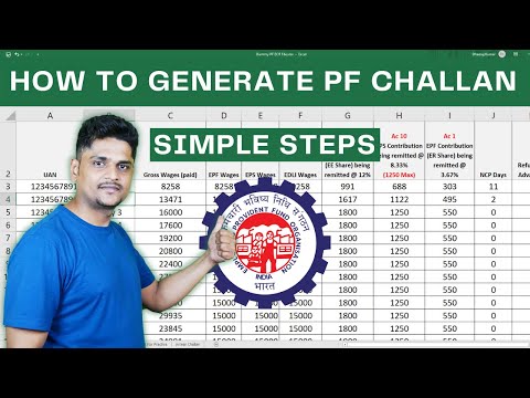 How to generate PF ECR TEXT file in excel | PF Challan