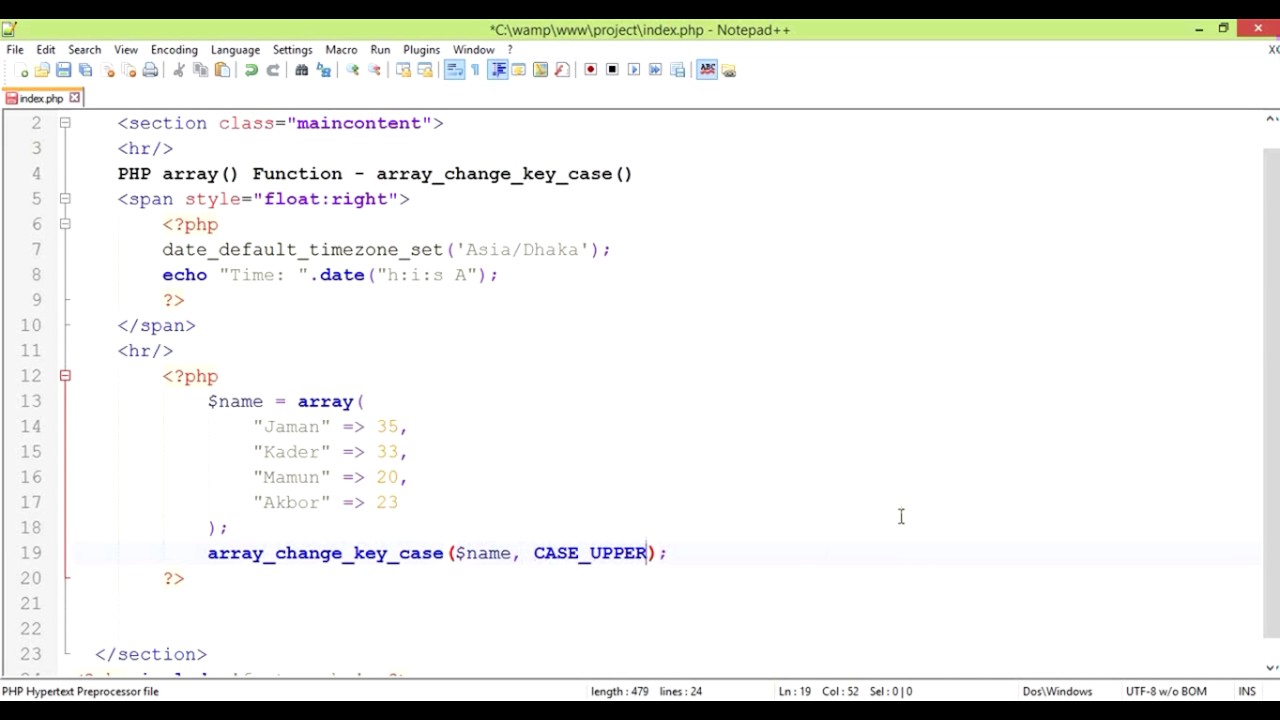 PHP Array Functions Bangla Tutorial Part-02 (array_change_key_case)