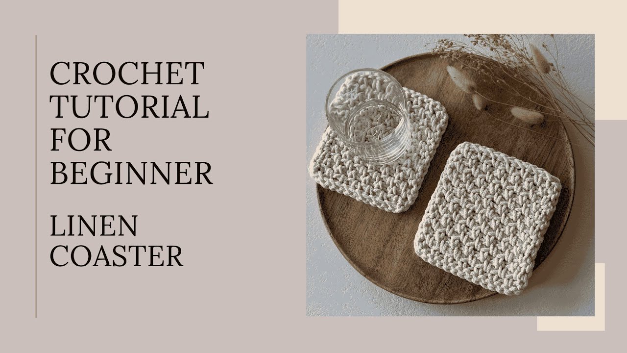 Easy Crochet Coaster Tutorial (Linen Stitch) | Beginner Friendly