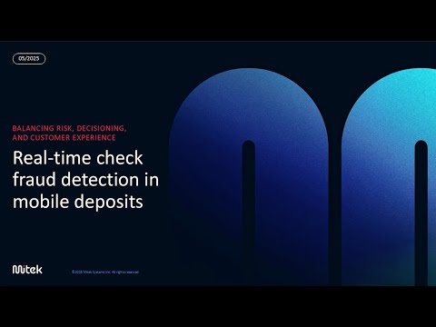 WEBINAR: Real-time check fraud detection in mobile deposits