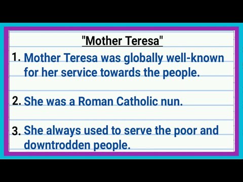 10 lines on Mother teresa in english। Essay on Mother teresa in english