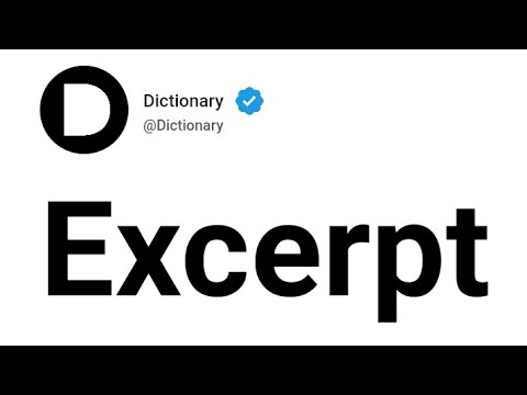 Excerpt Meaning In English