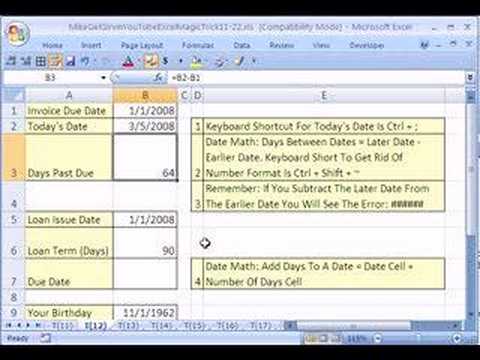 Excel Magic Trick #12: Date Math!