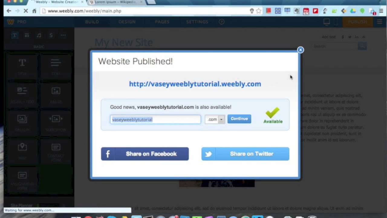 Weebly Tutorial Series Part 6 - Publishing