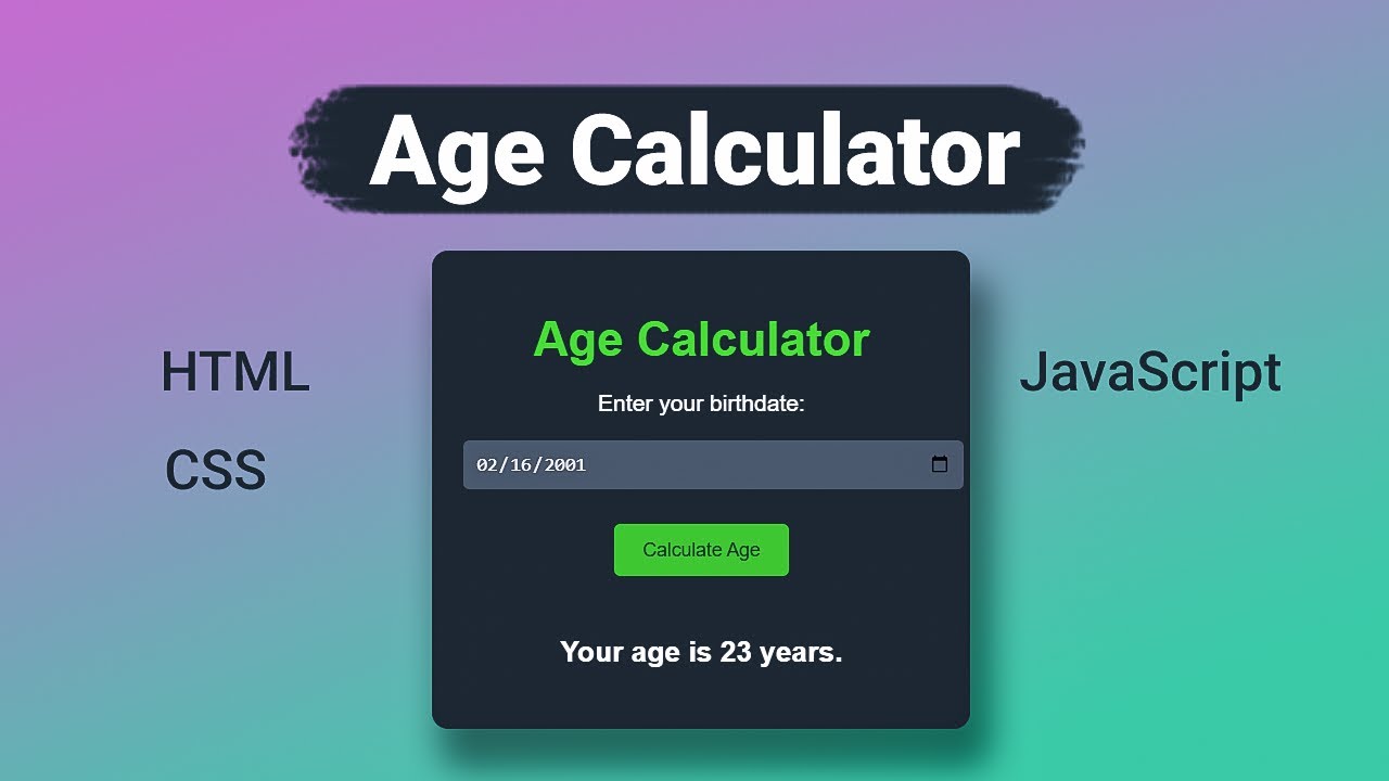 Build a Modern Age Calculator with CSS & JavaScript | Step-by-Step Tutorial | MZCode01#coding #css
