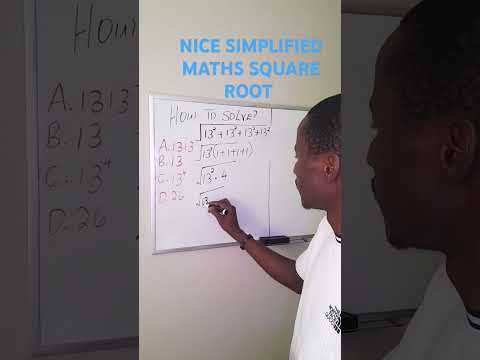 NICE SIMPLIFIED MATHS SQUARE ROOT TRICKS FOR 13