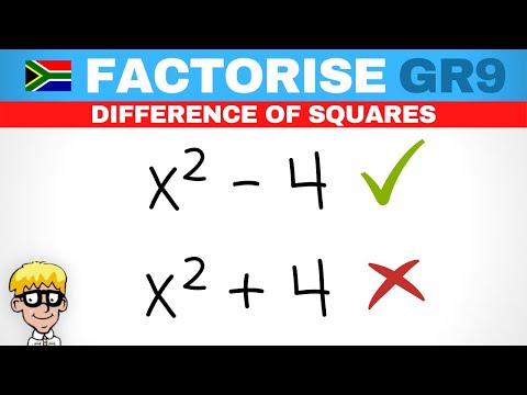 Gr 9 Factorisation: Difference of Squares Introduction