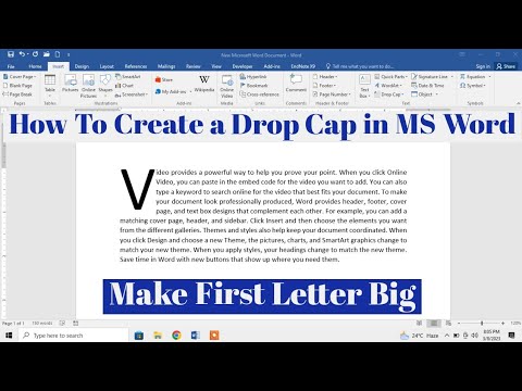 How to Create Drop Cap in MS Word | Make First letter big in Microsoft Word