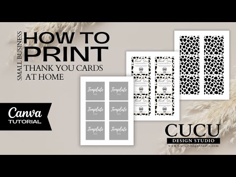 How To Print Small Business Thank You Cards At Home | Canva Printer Template | Canva Tutorial