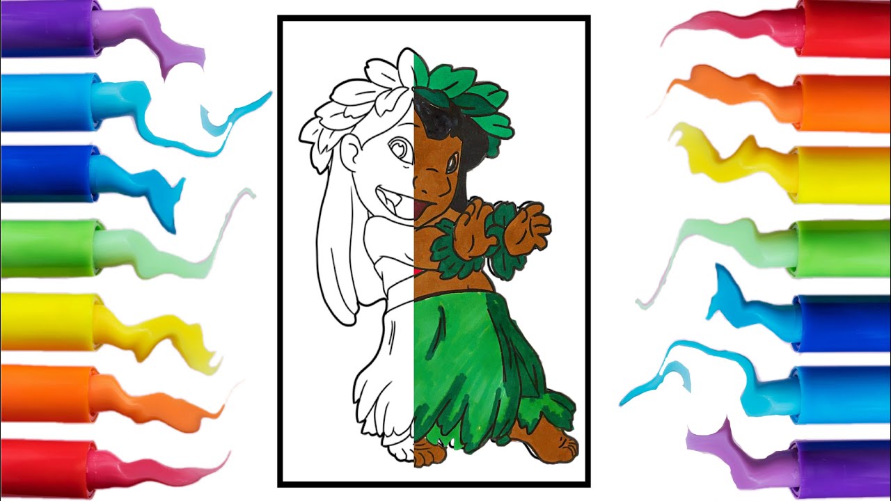 Lilo and stitch coloring page |Aloha coloring | sweet talks limujii (no copyright)