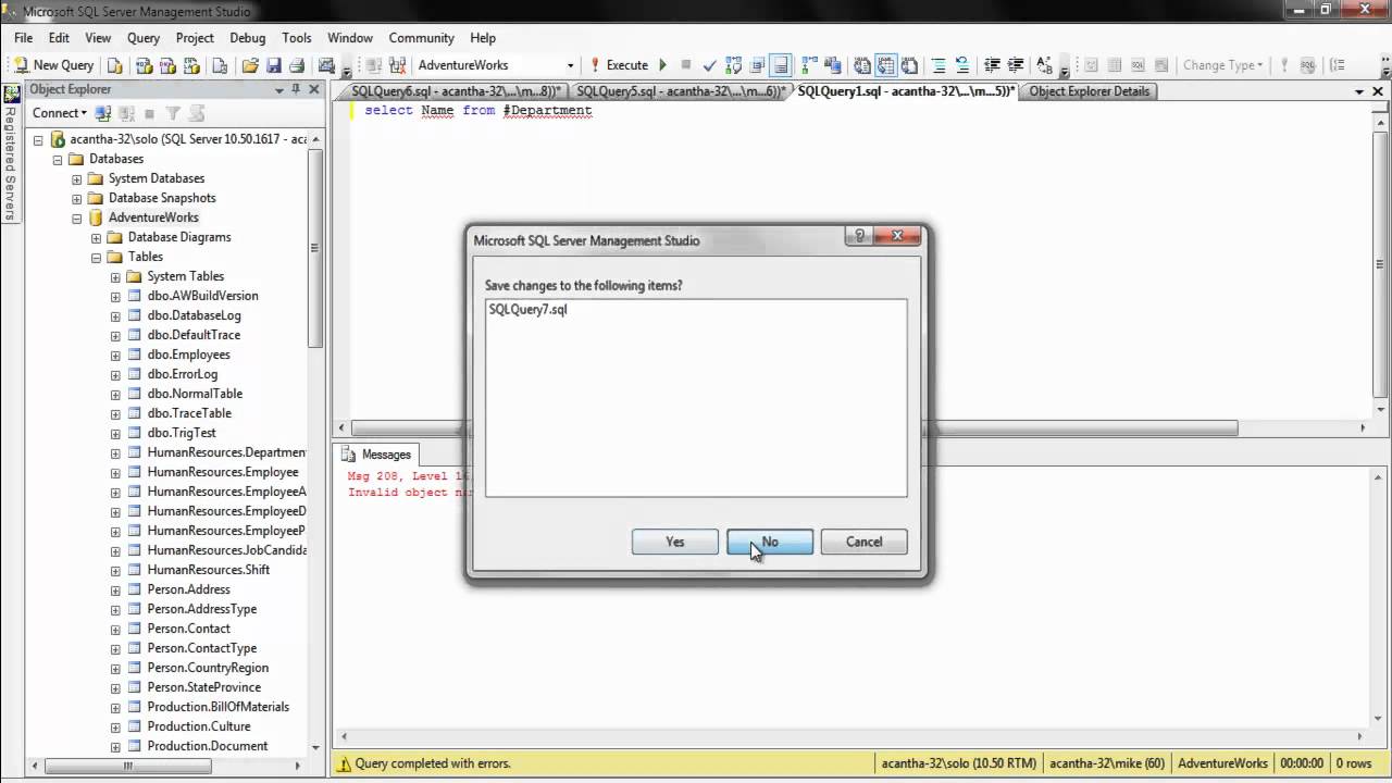 Using a Temporary Table