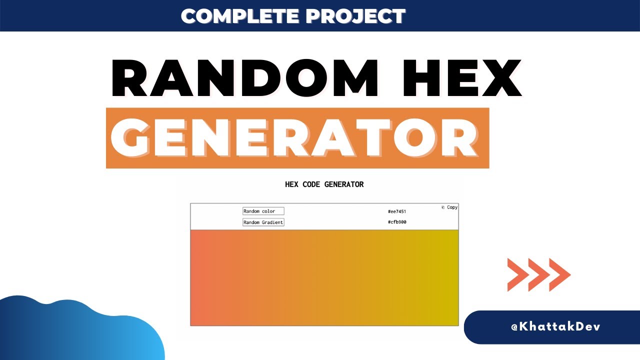 Random Hex Code Generator - Complete Project [HTML/CSS/JavaScript]