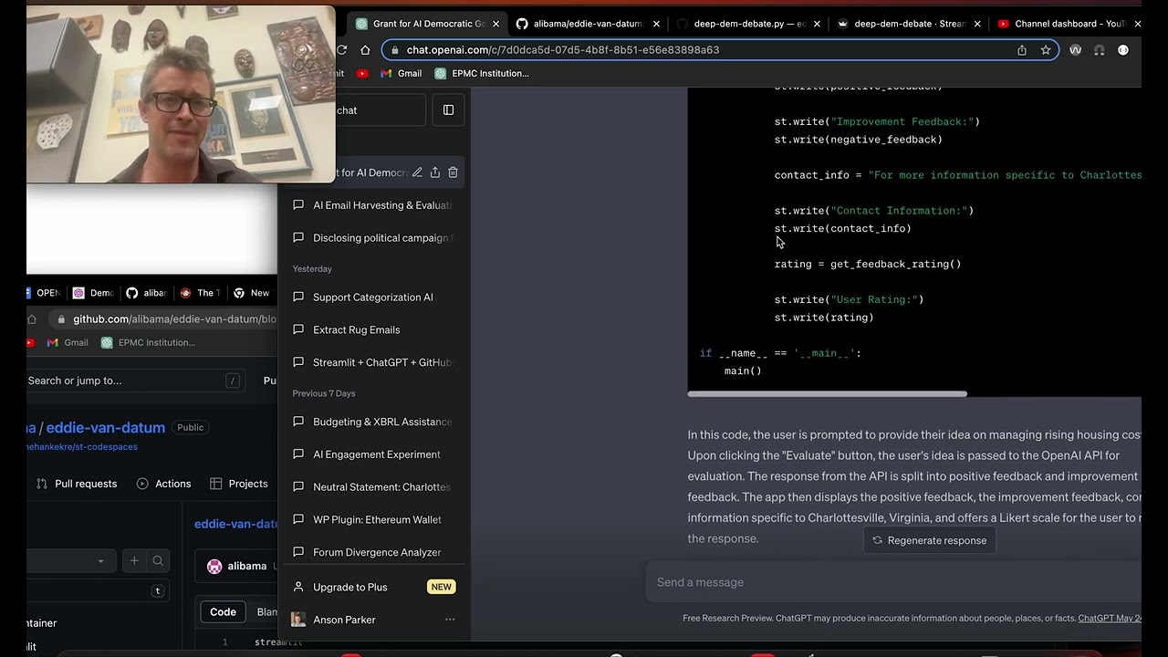 python streamlit app development on github codespaces with openai