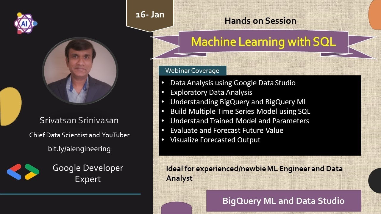 Data Analysis and Machine Learning using SQL and Google Data Studio