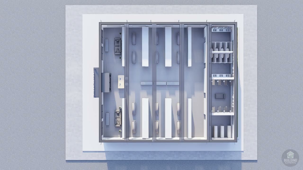 Modular Locker Room 60x60 - 3D Rendering