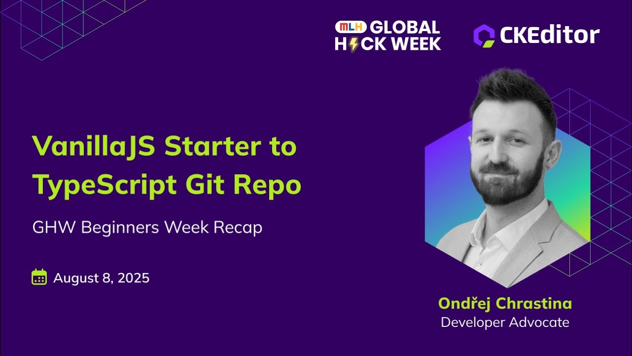 From Vanilla JS starter to Typescript GitHub repo [MLH GHW Beginners Week 2025 Aug Recap]