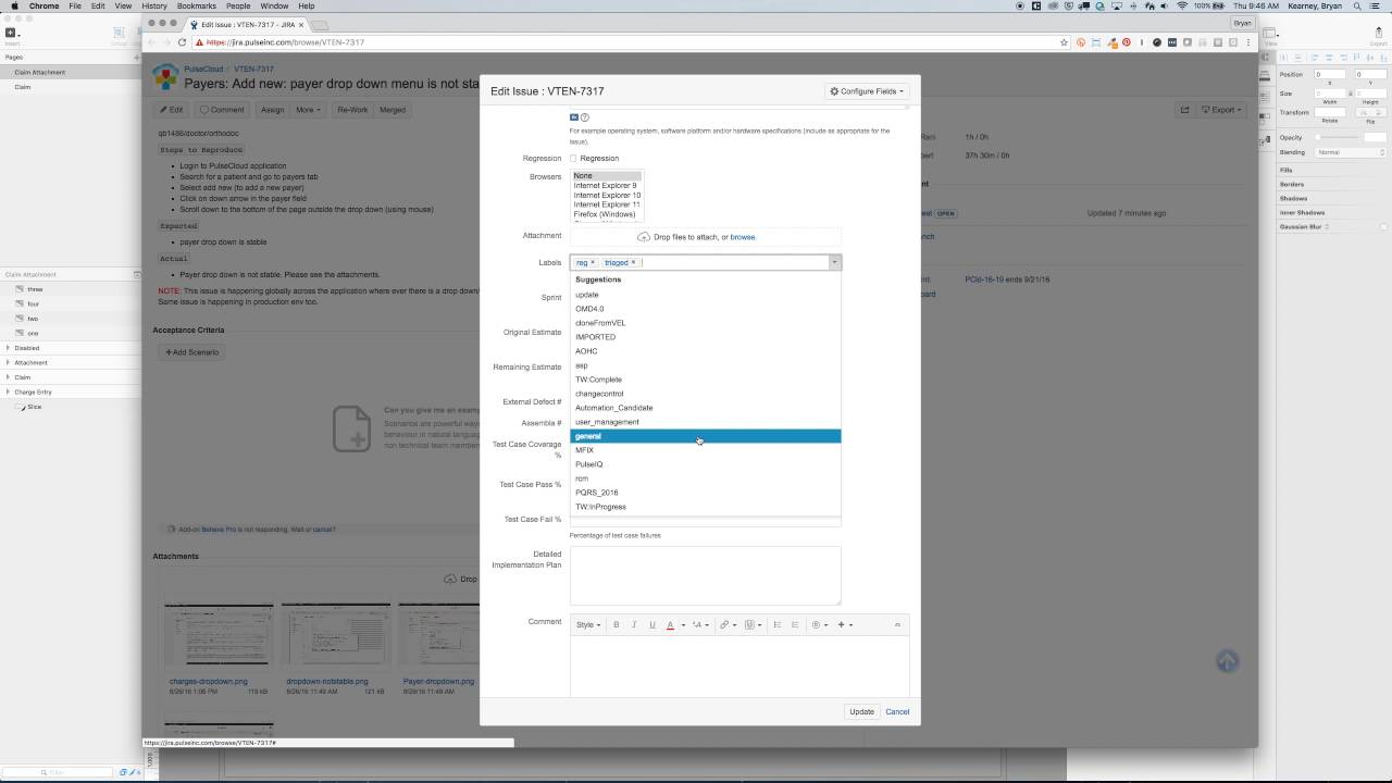 scroll behavior JIRA example
