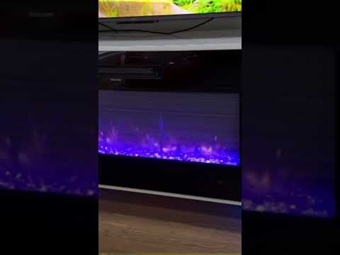 AMERLIFE Fireplace TV Stand with 36" Fireplace, 70" LED Lights, White