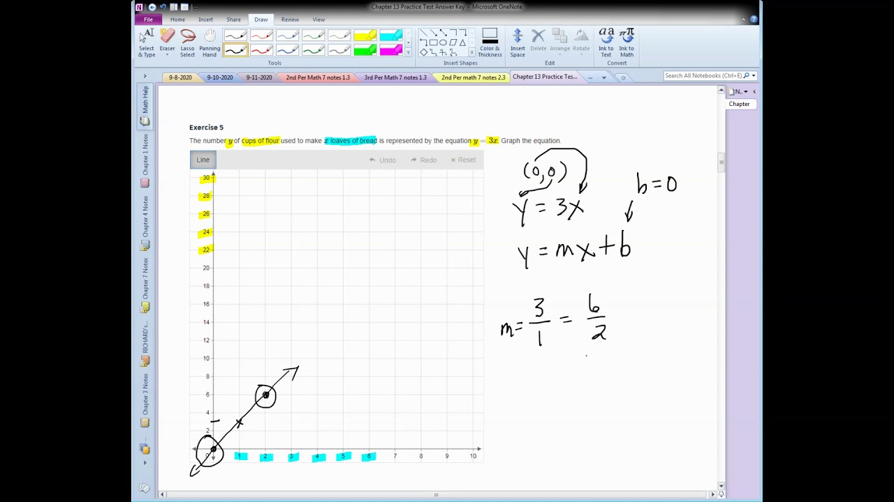 Chapter 13 Practice Test Answer Key (problems 1 - 10)