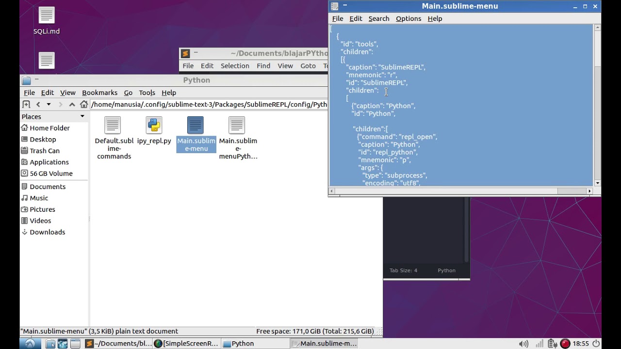 Setting up SublimeREPL with Python3