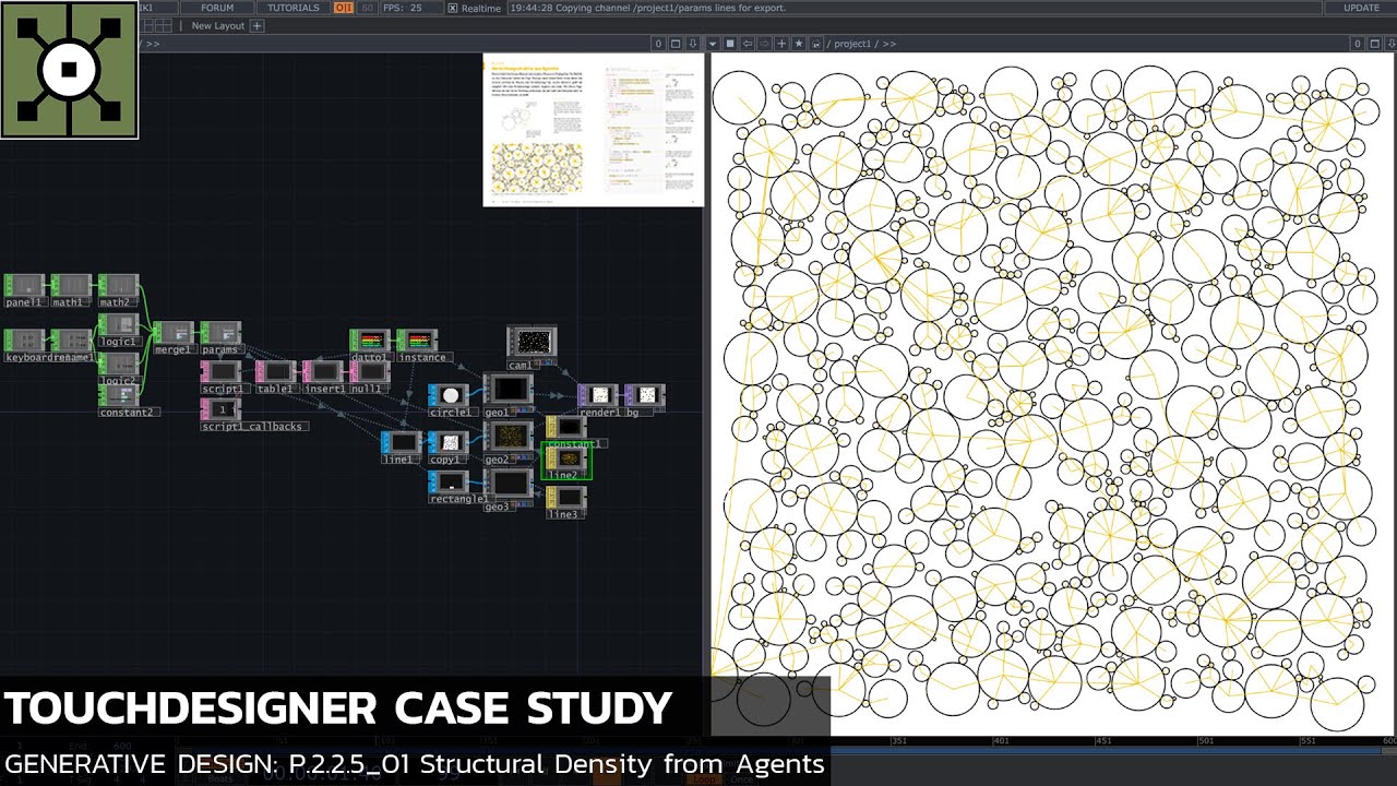 TouchDesigner Tutorial 55 - Case Study[Generative Design: P.2.2.5_01 Structural Density from Agents]