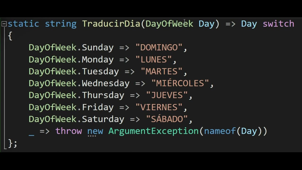 Lambda Switch en C#  .NET