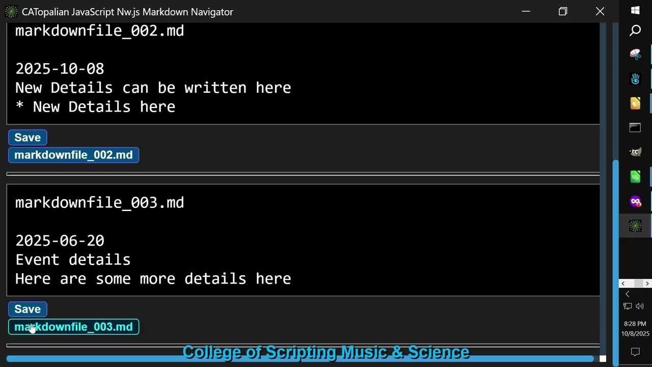 JavaScript NW.js Markdown Navigator