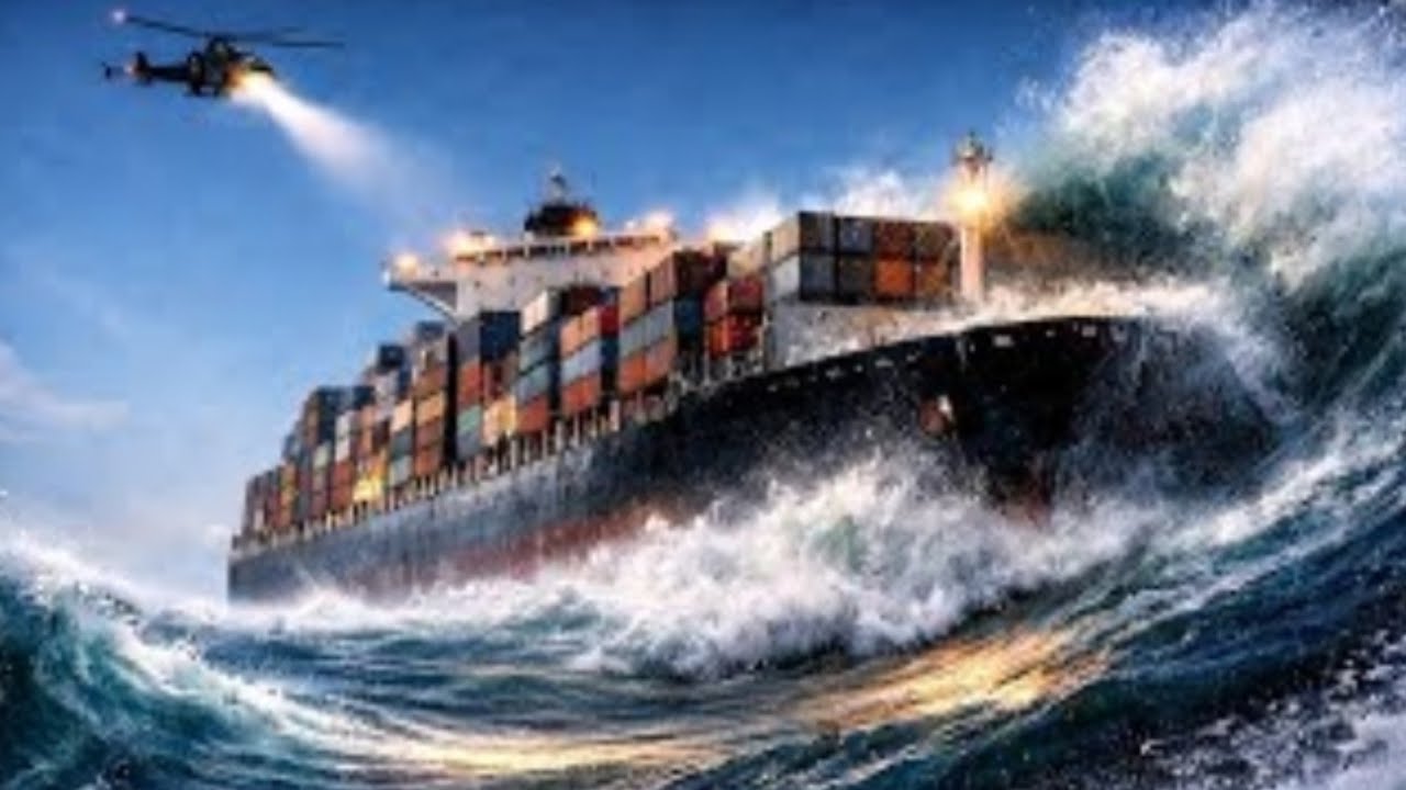 Monster Waves Smash a Cargo Ship in the Middle of the Ocean 🌊🚢 | Realistic Storm Simulation (4K AI)