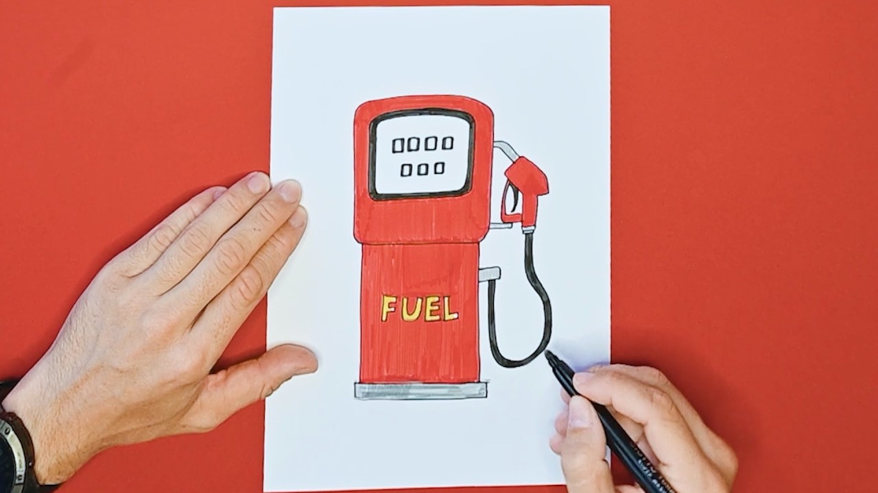 How to draw a Fuel Pump / Gas Pump