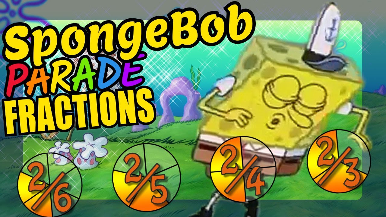 SpongeBob Teaching Simple Fractions Educational Math Video for Kids