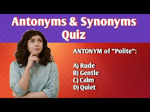 50 Antonym and Synonym MCQs with Answers | English Vocabulary Quiz