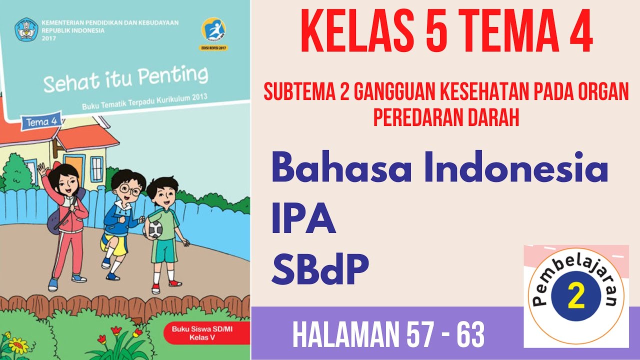 Kelas 5 Tema 4 Subtema 2 Pembelajaran 2 | Bahasa Indonesia - IPA - SBdP | Halaman 57 - 63
