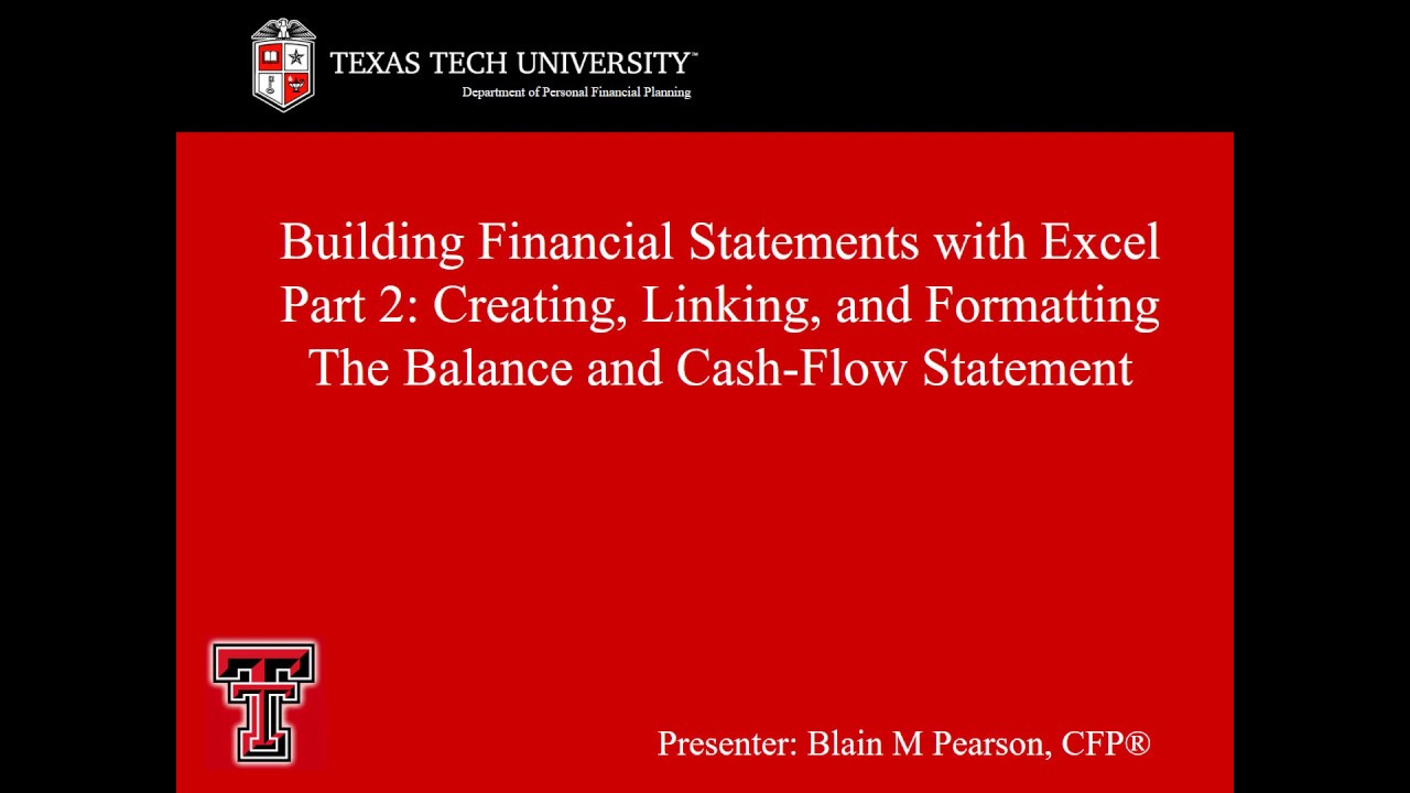 Building Financial Statements in Excel 2