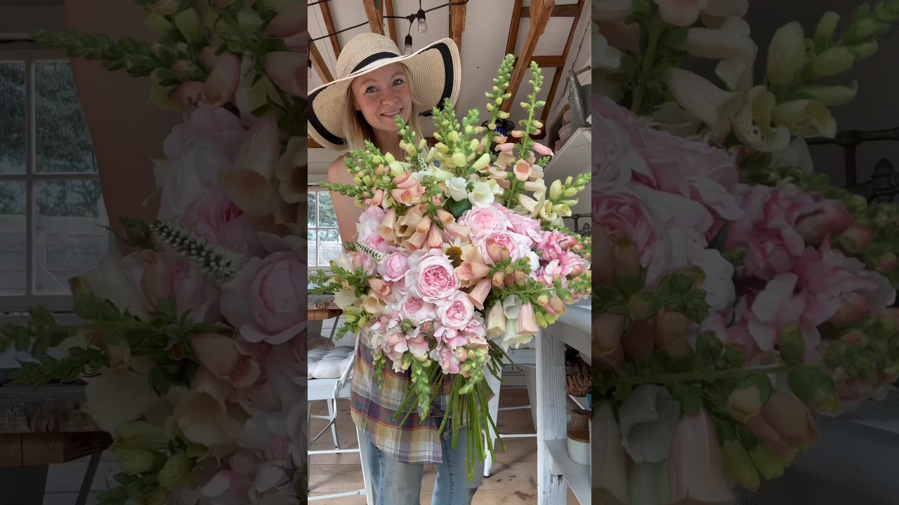Cutting garden bouquet using only four varieties of flowers! #cutflowers #garden