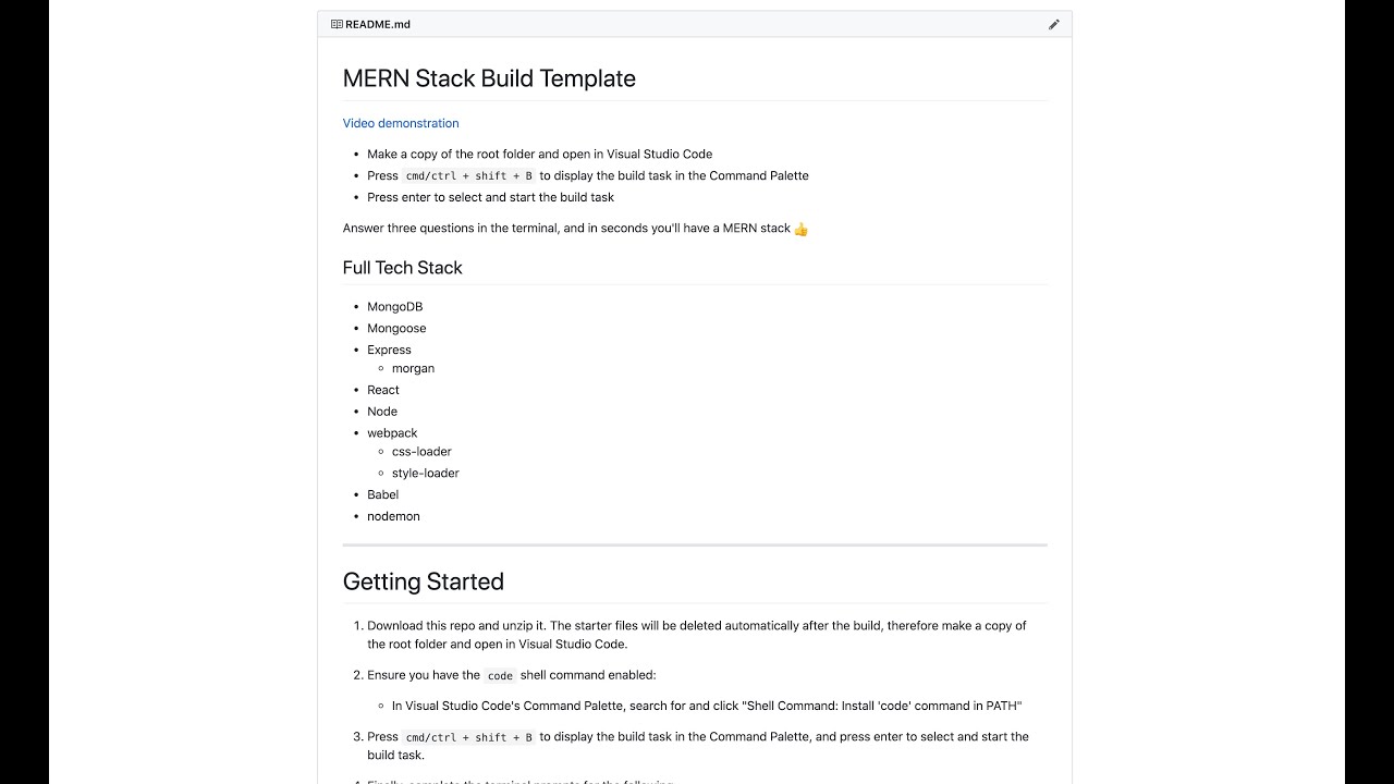 MERN Stack Build Template